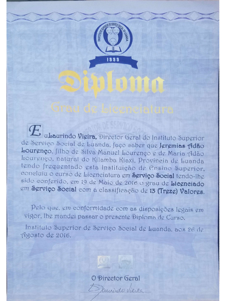 Diploma Do Isss de Angola 24 08 2024 | PDF