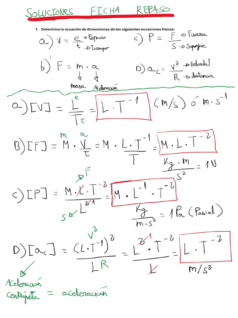 Soluciones Ficha Repaso 4º ESO | PDF