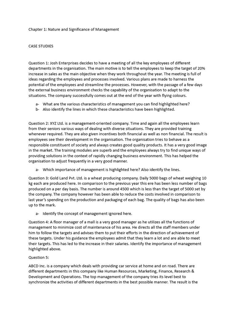 Management Case Studies | PDF | Business | Economies