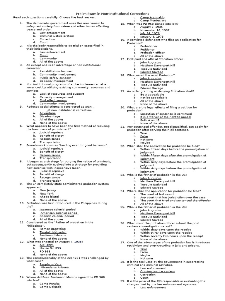 non-insti-exam | PDF | Probation | Misconduct