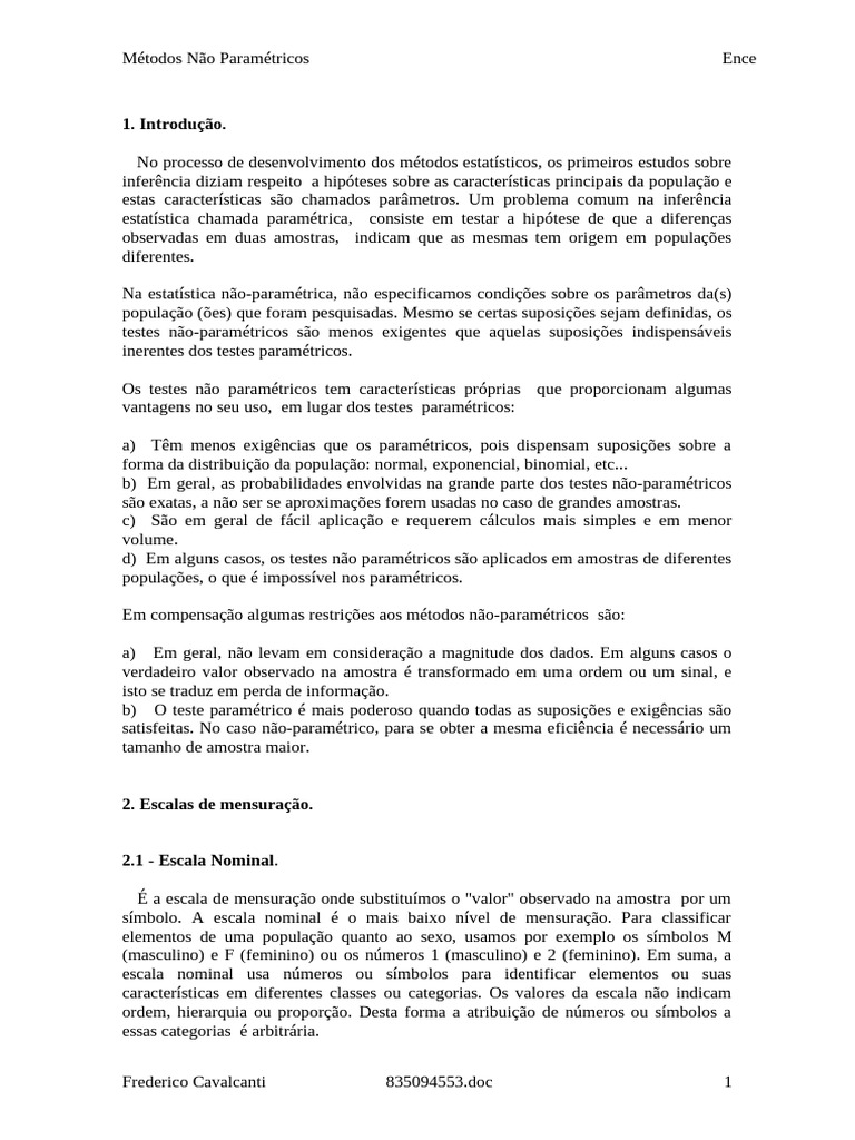 Metodos N Parametricos Fred | PDF | Significado estatístico ...