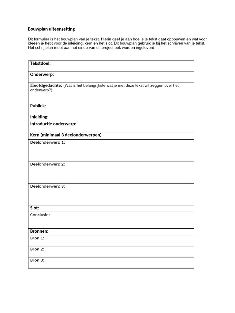 Bouwplan Uiteenzetting Worddoc 2023 2024 | PDF