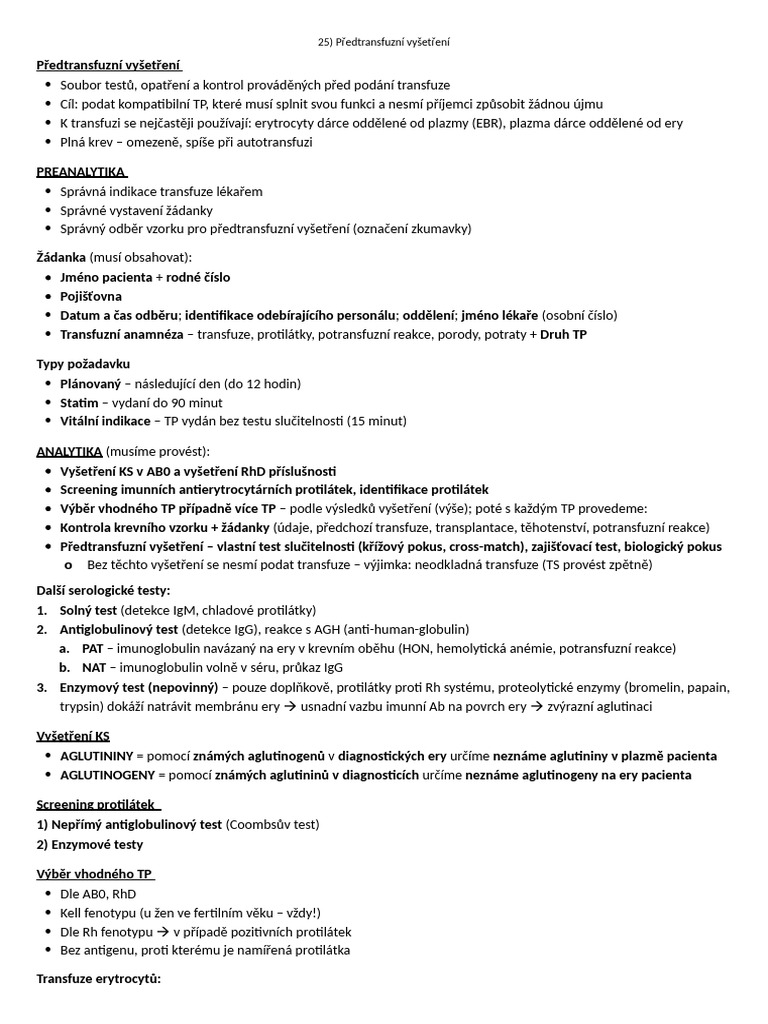 Otazka 25. - Predtransfuzni Vysetreni Toxikologie Obecna Epidemiologie | PDF