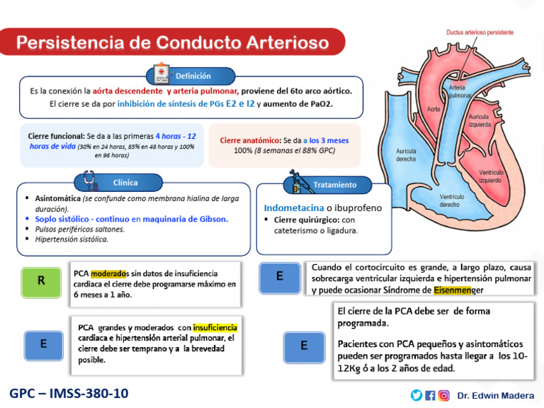 Persistencia de Conducto Arterioso: Síntomas y Tratamiento | PDF