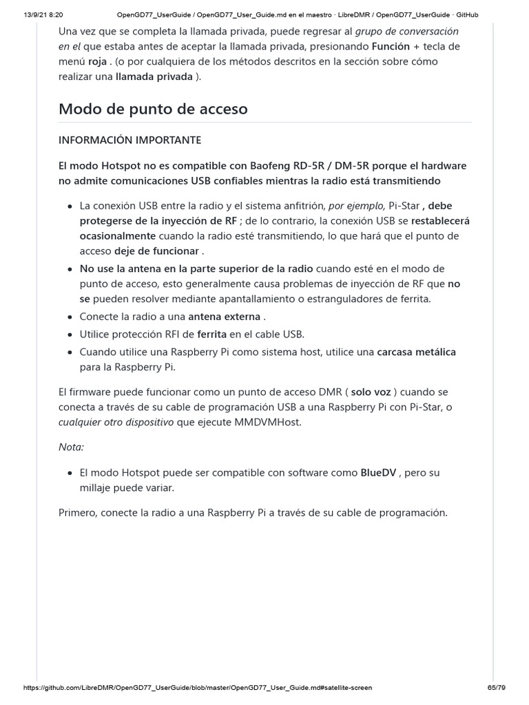 DMO Con OpenGD77 y Pi-Star | PDF | Radio | USB