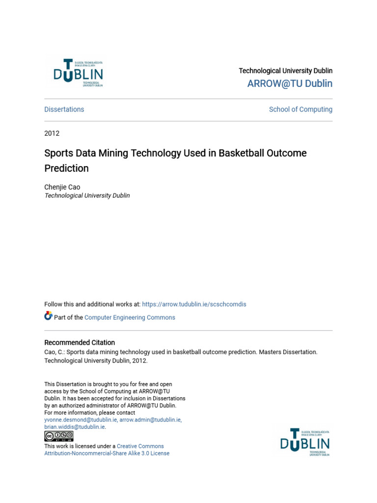 2012_CAO_Sports Data Mining Technology Used in Basketball Outcome Predicti | PDF | Machine ...