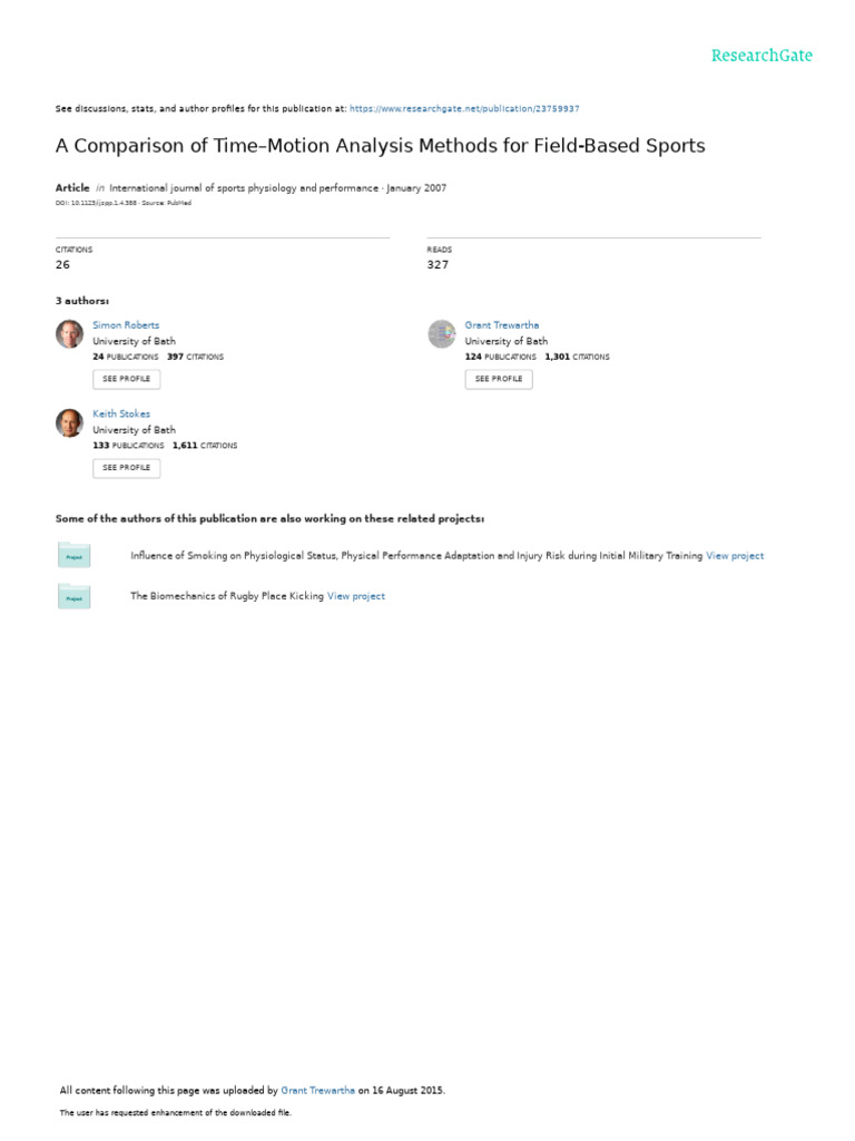 2006 - ROBERTS - A Comparison of Time Motion Analysis Methods For Field ...