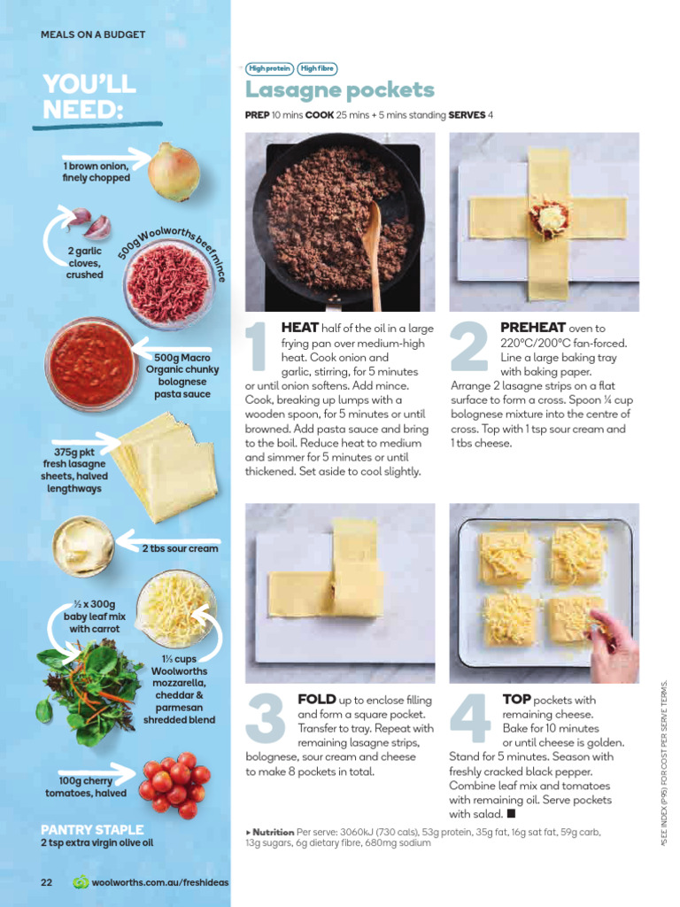 Lasagne Pockets | PDF | Pasta | Cooking