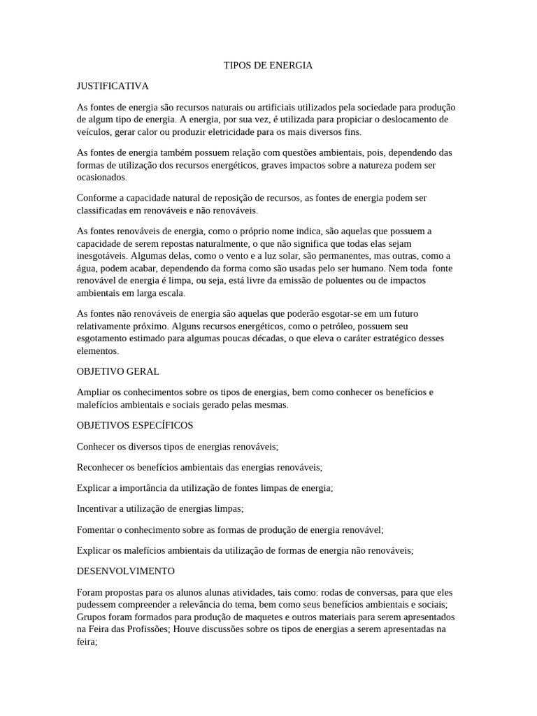 Tipos de Energia | PDF