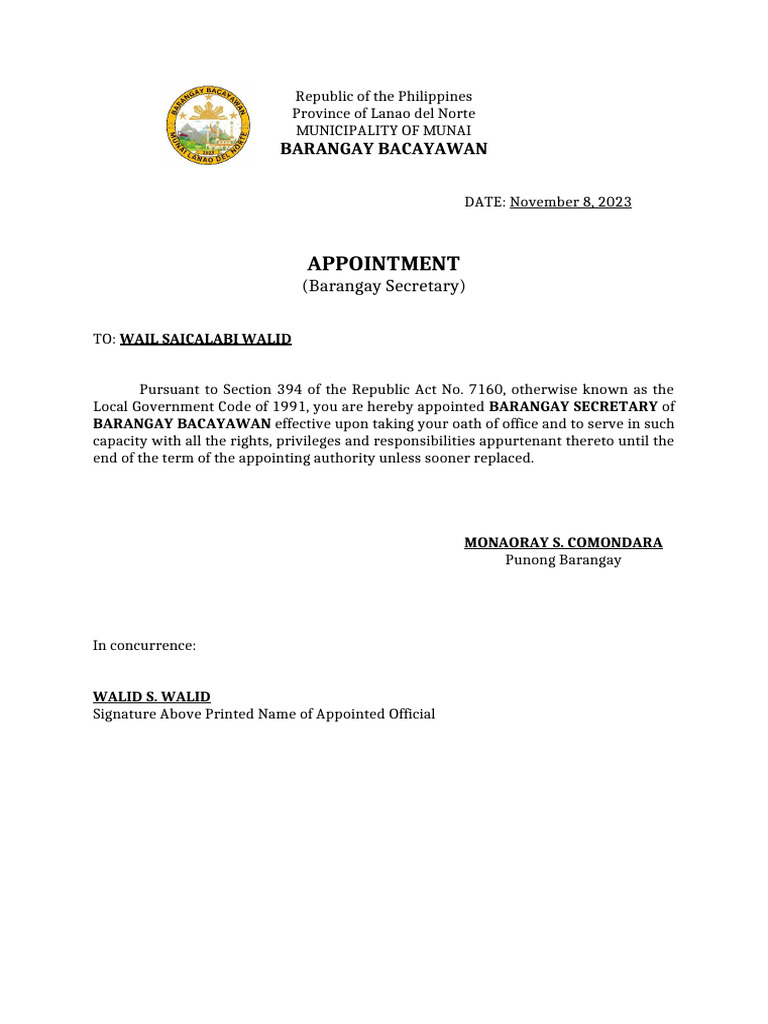 Appointment 2 | PDF