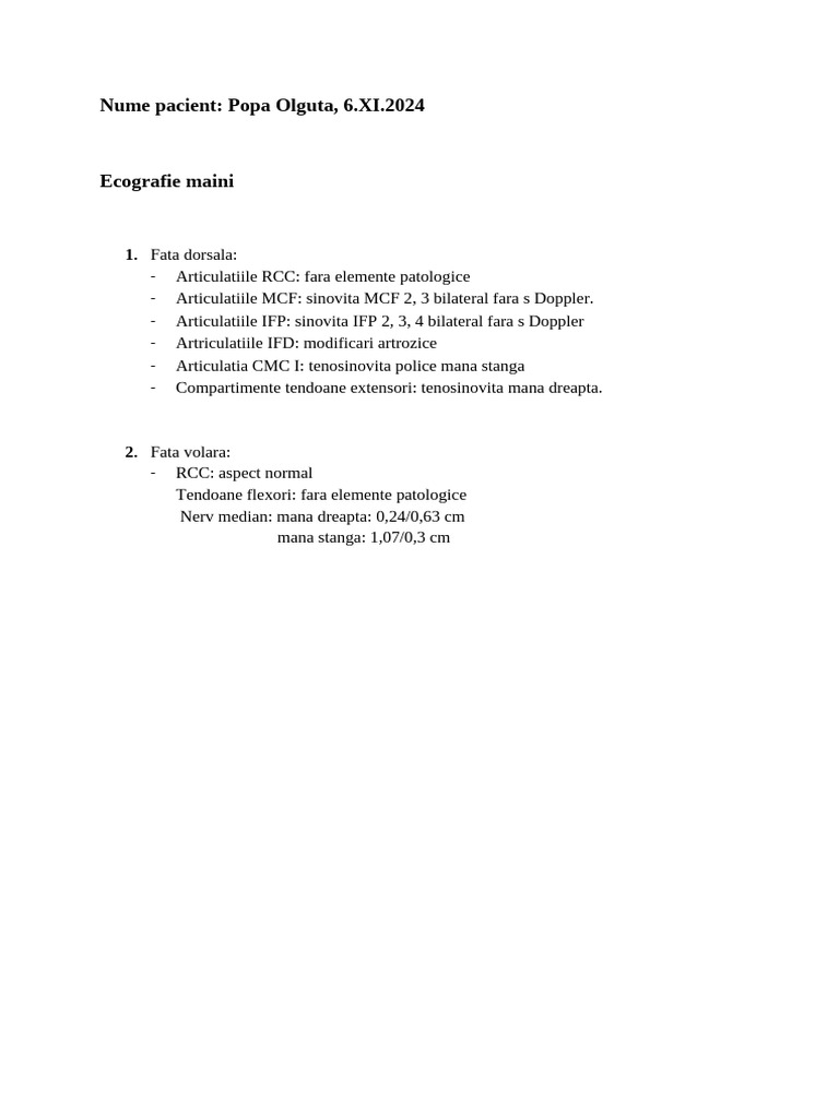 Ecografie Mana Popa | PDF