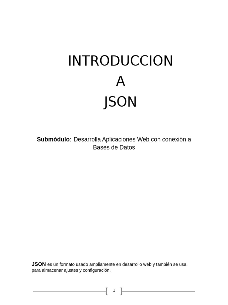 Introducción A JSON | PDF | Json | Script Java