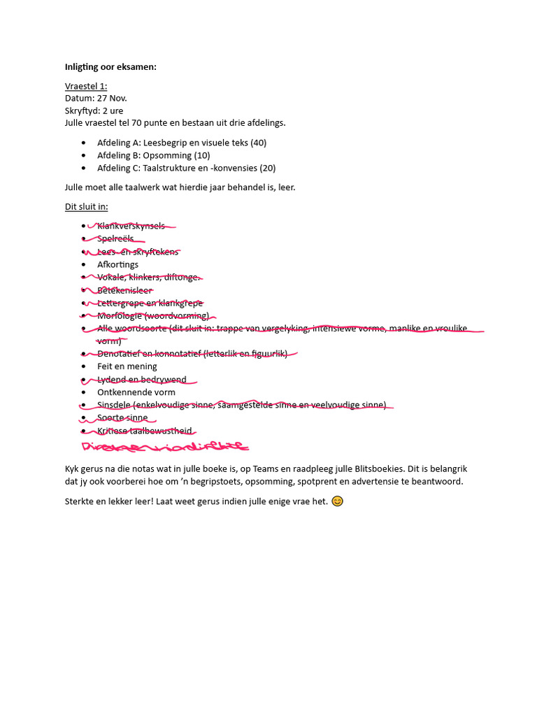 Graad 9 HT Afbakening Nov. 2023 | PDF