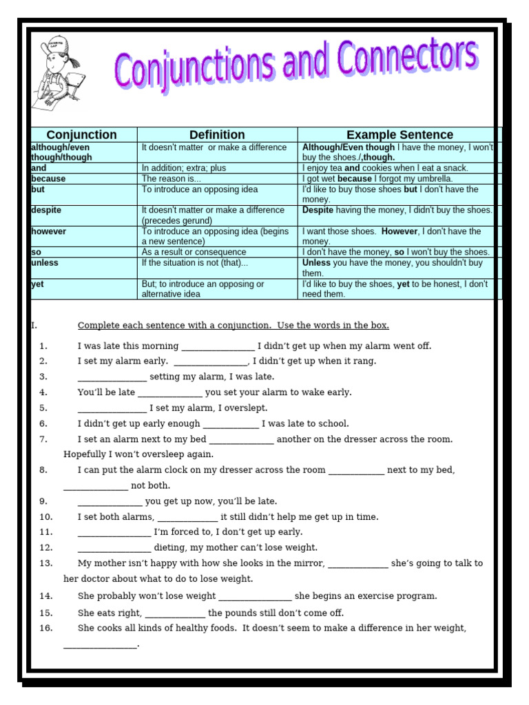 2-ESLP - Conjunctions+connectors 1 | PDF | Dieting | Weight Loss
