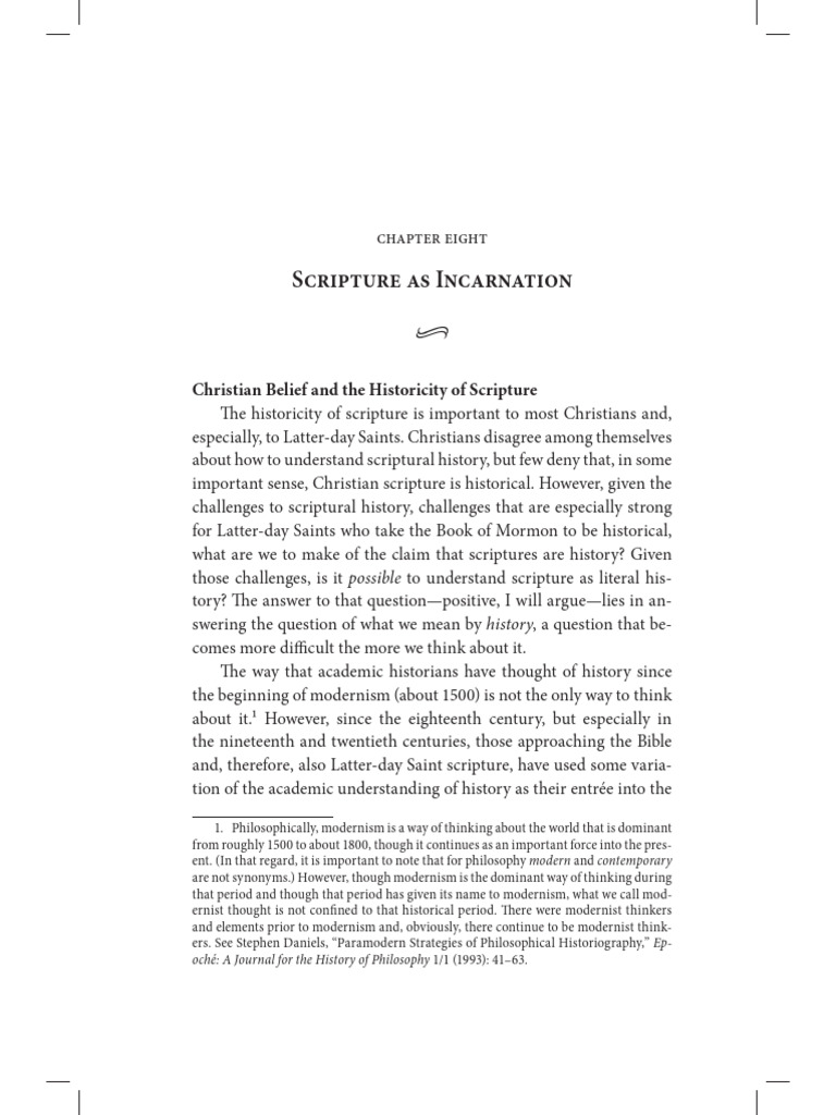 Scripture As Incarnation | PDF | God | Truth