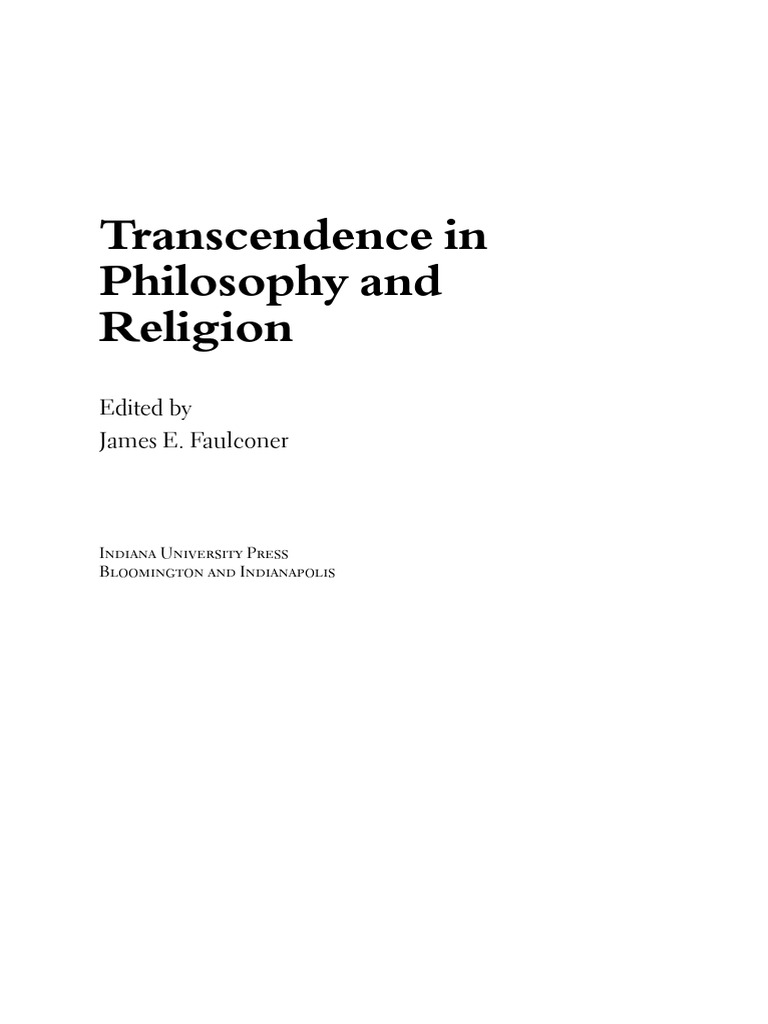 Transcendence in Philosophy and Religion | PDF | Reason | Immanuel Kant