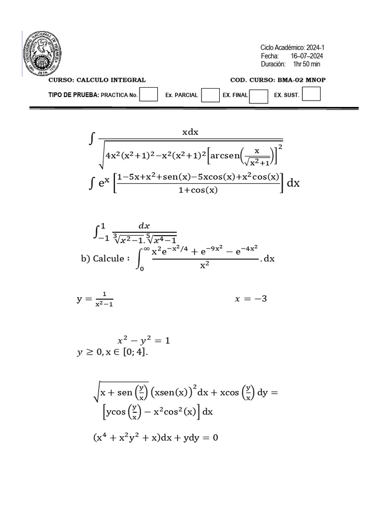 Ex - Sust.cal - Int. 2024-1 Fiee Uni | PDF