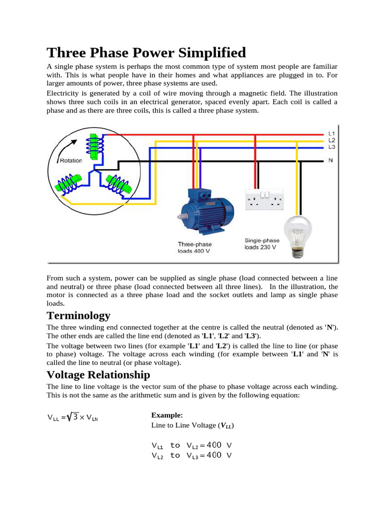 Three Phase Power Explained | PDF