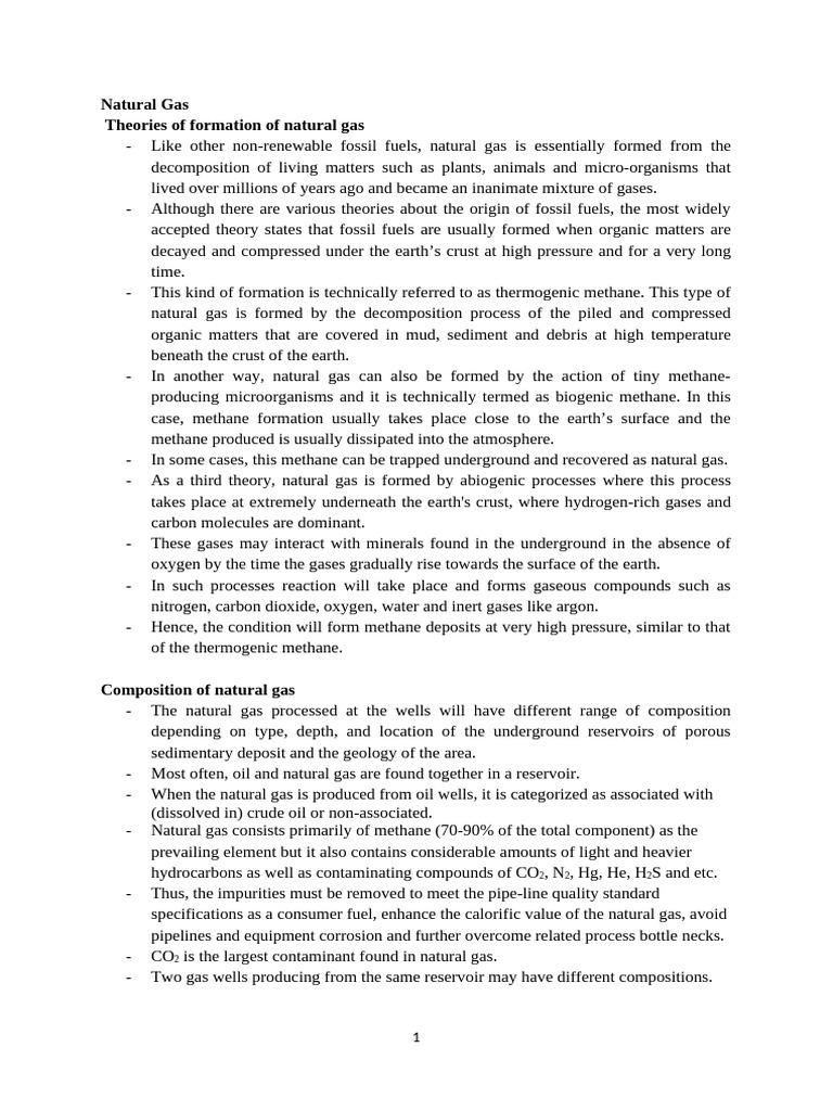 Fossil Fuel - Natural Gas | PDF | Natural Gas | Natural Gas Processing