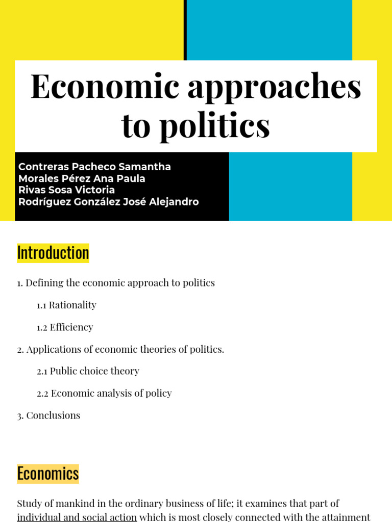 Economic Approaches to Political Analysis | PDF | Public Choice | Economics