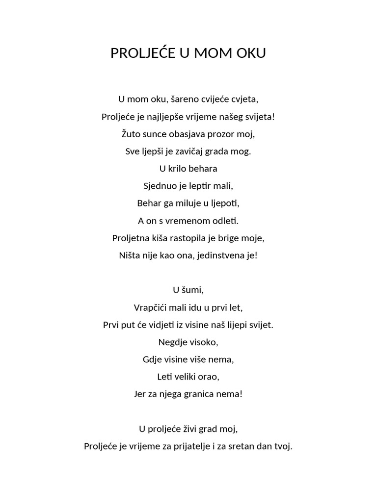 Proljeće U Mom Oku | PDF