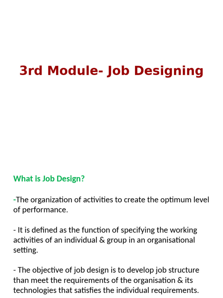 3rd Module - Job Designing - 012641 | PDF | Lean Manufacturing | Business