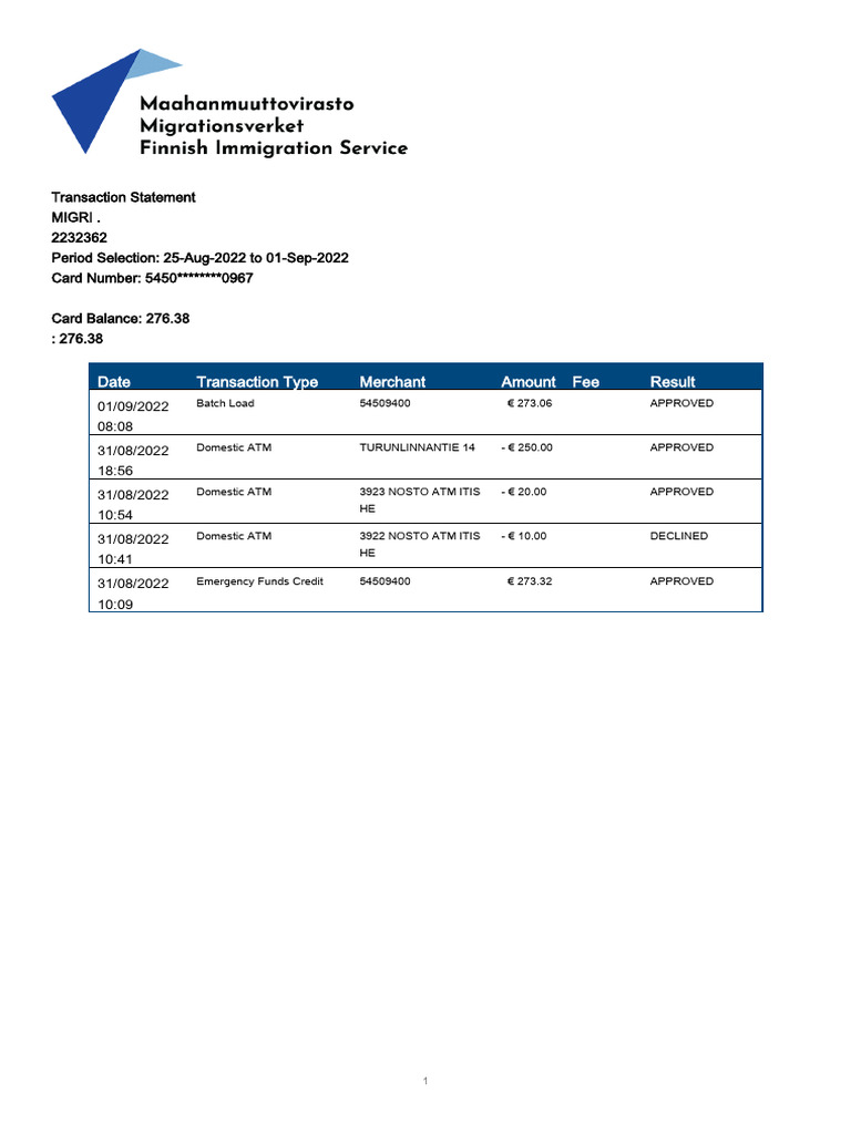 Transaction History | PDF