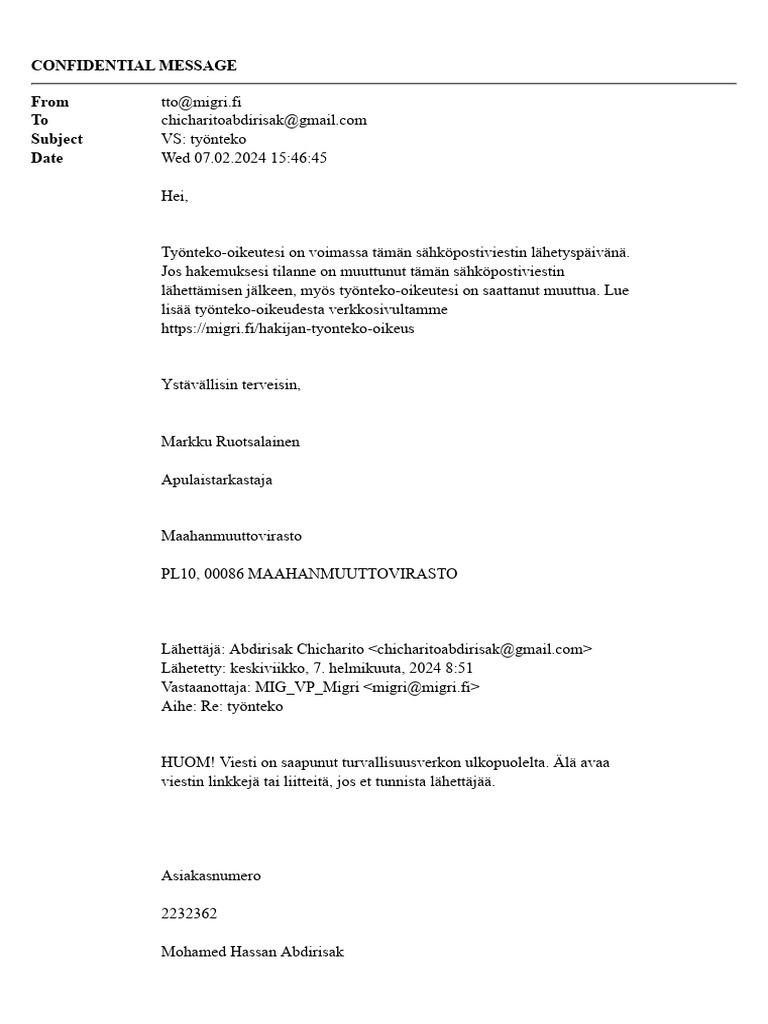 Https:/securemail Migri Fi/message Cgi | PDF
