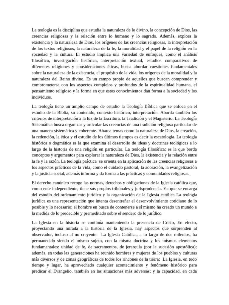 Tema 2 de Teologia | PDF | Teología | Iglesia Católica