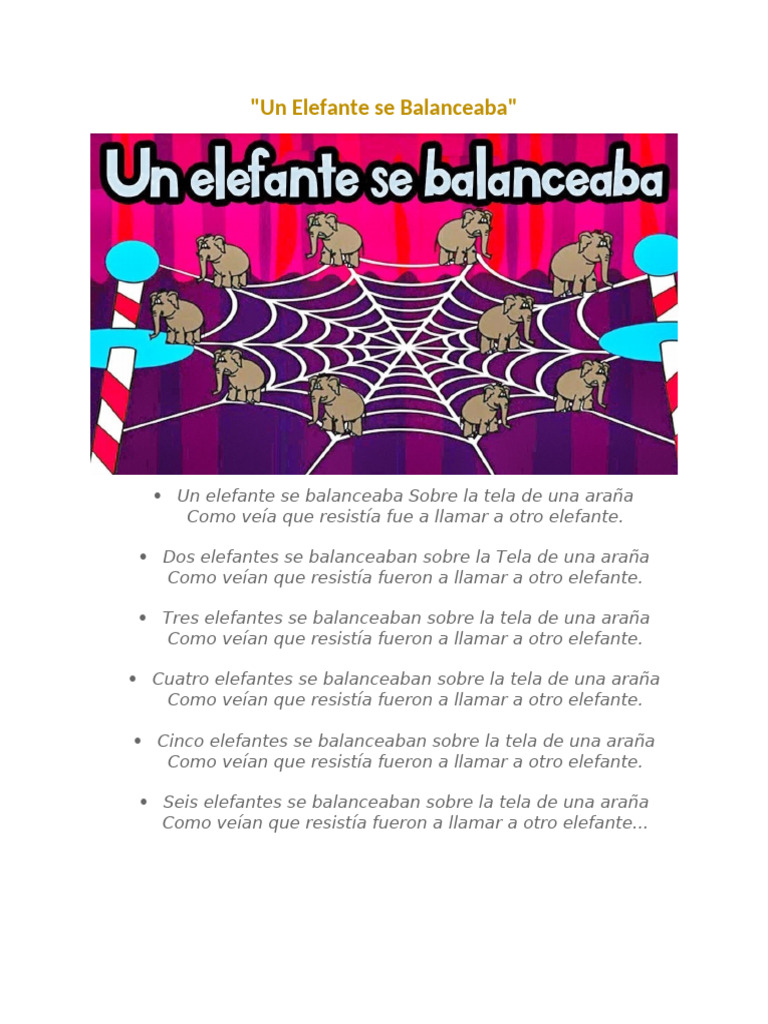 Un Elefante Se Balanceaba | PDF