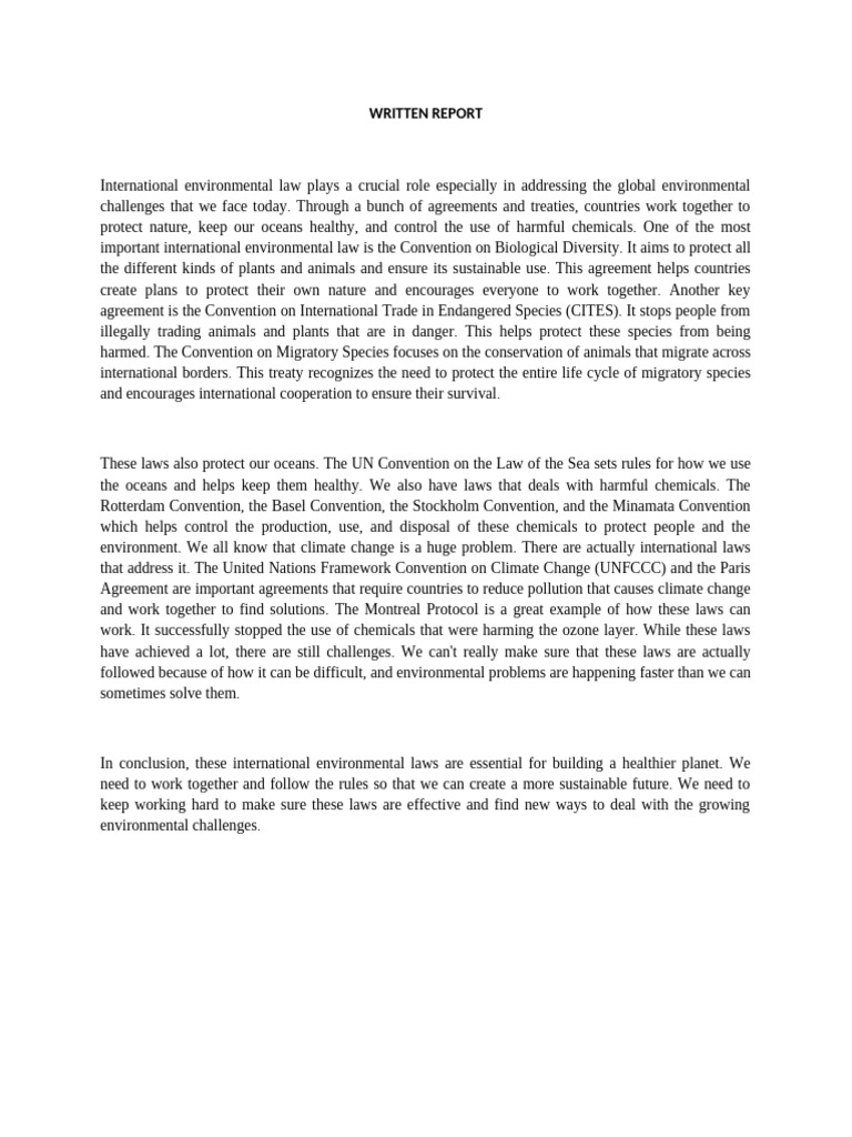 WRITTEN REPORT-WPS Office | PDF | Environmental Law | Sustainability