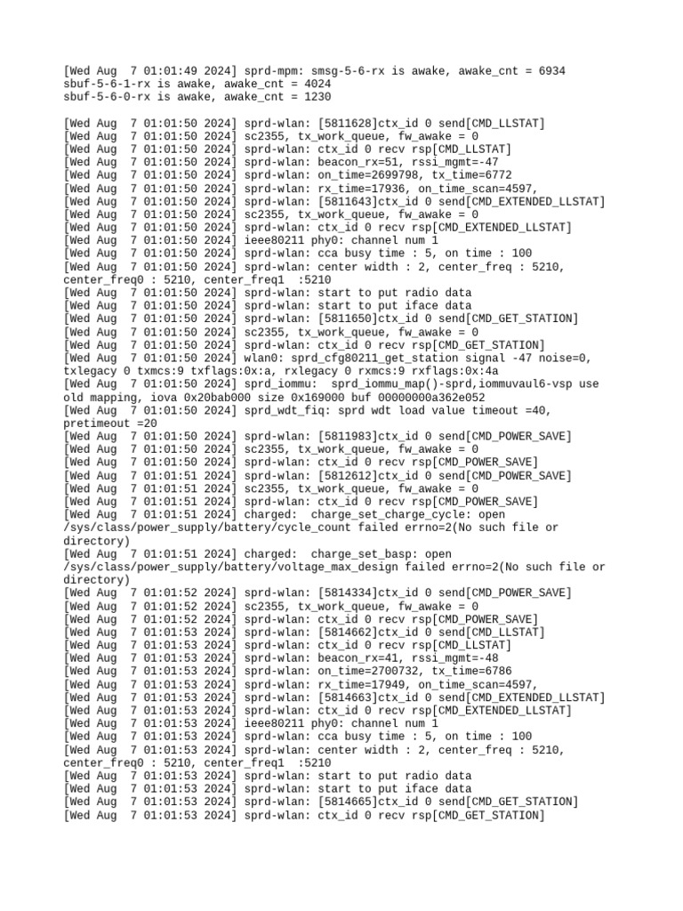 Standby Kernel Log 2024 0807 020257 | PDF | Computer Architecture | Computer Standards