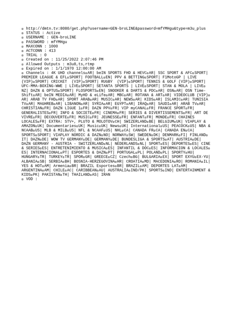 M3u & Xtream 1000 Users | PDF