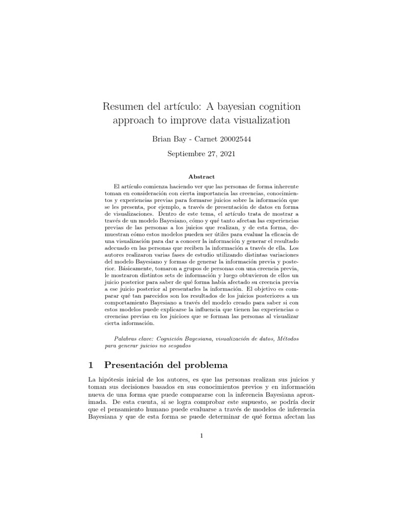 Resumen Del Articulo A Bayesian Cognition Approach To Improve Data Visualization | PDF ...