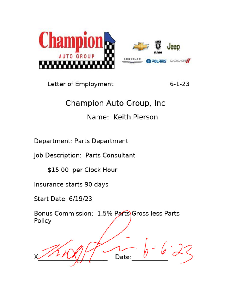 Pay Plan Parts Dept - 23 KP - Signed | PDF
