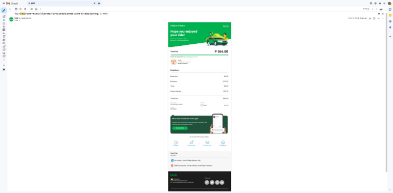 Your Grab ride e-receipt _ Business trip_ Access Business profile for ...