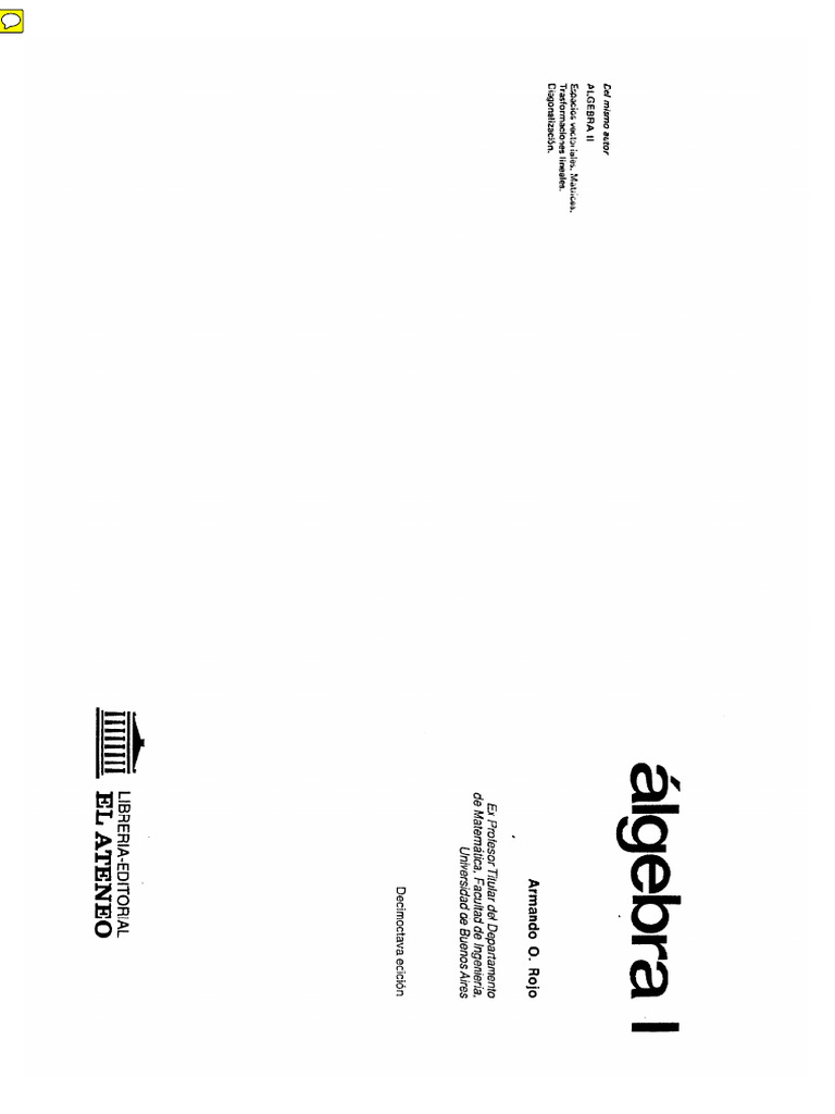 Algebra I - Armando Rojo | PDF