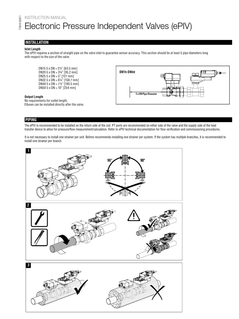 Belimo EPIV-npt Installation-Instructions En-Us | PDF | Valve | Pipe ...