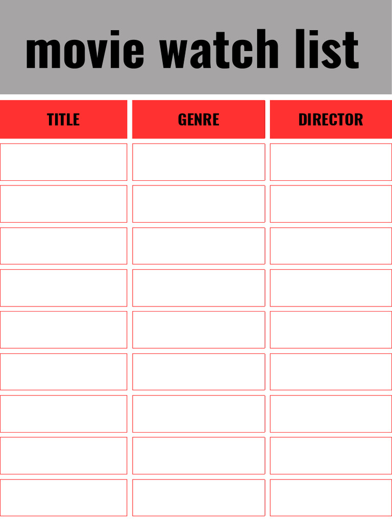 Movie Watch List PDF | PDF
