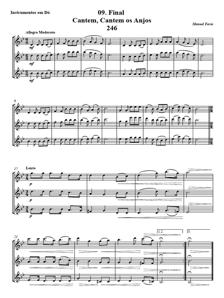 Final Cantem Cantem Os Anjos 246 Instrumentos em Dó | PDF