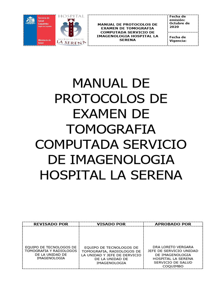 Manual de Protocolos de Tomografia Rev 2.0 | PDF | Imagenes medicas | Ct Scan