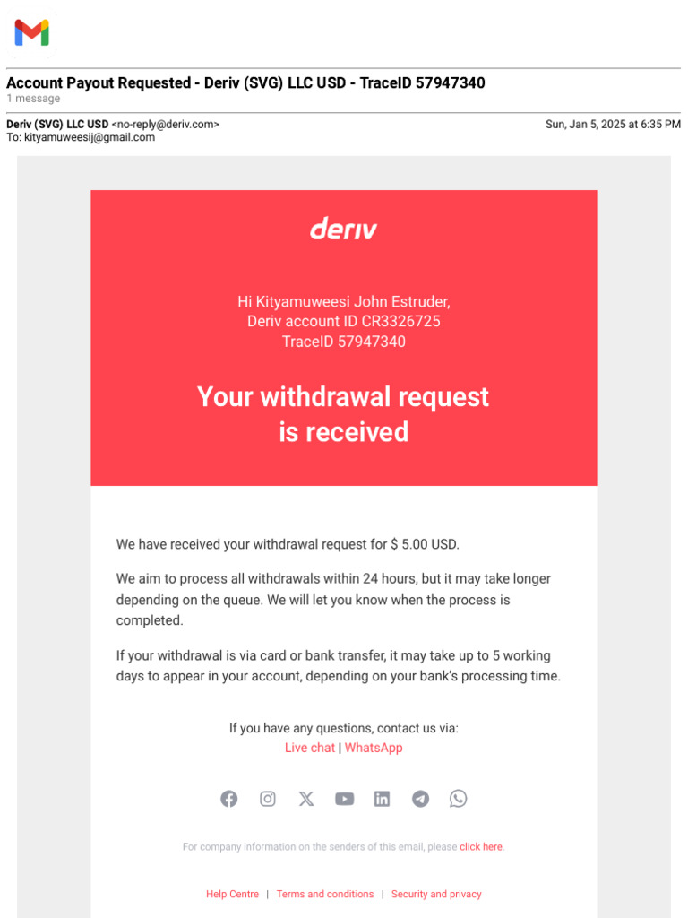 Deriv Withdraw340 | PDF