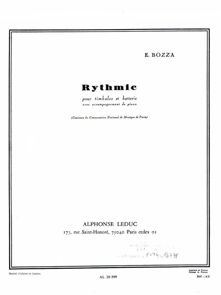 E. Bozza - Rythmic Partitura | PDF