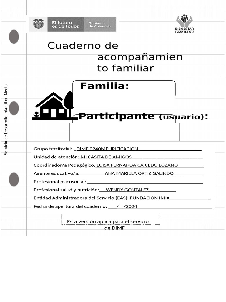 Cuaderno de Acompañamiento Familiar | PDF | Parto | Partería