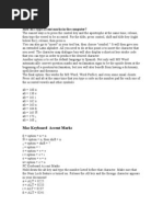 International Character Keyboard Shortcuts | PDF