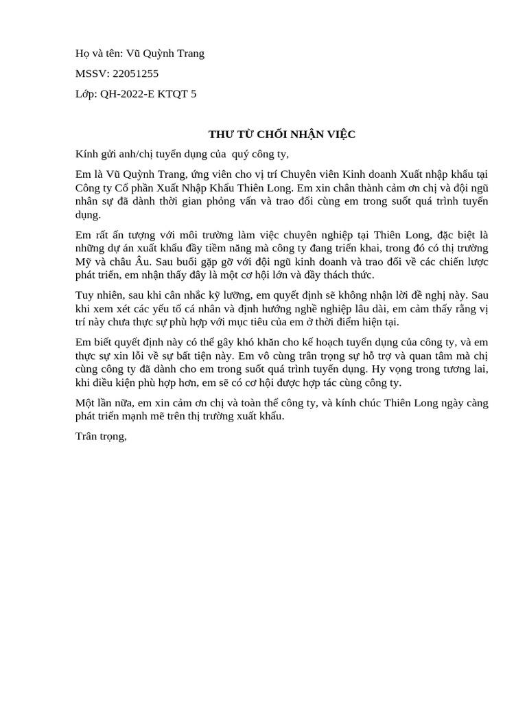 22051255-Vũ Qu NH Trang | PDF