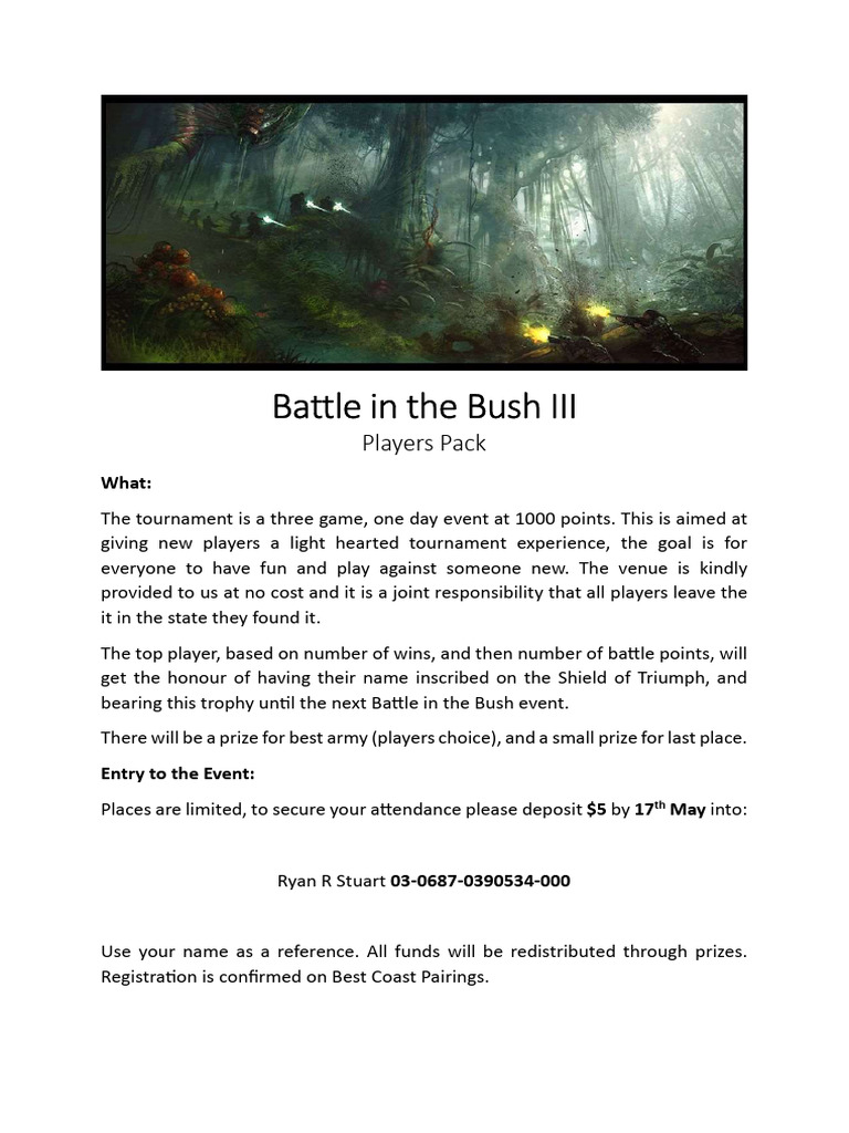 Battle in the Bush III Players Pack | PDF