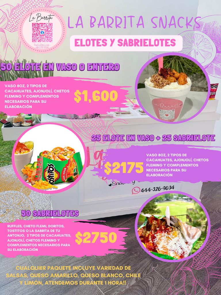 Menú de Elotes y Sabrielotes | PDF