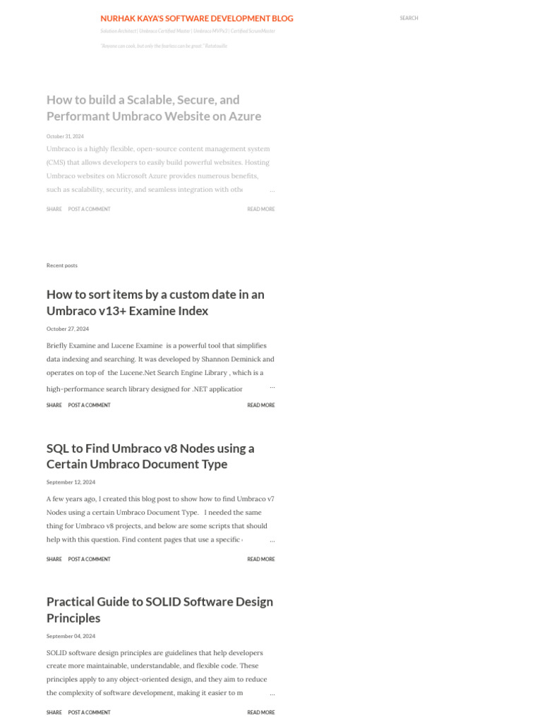 Nurhak Kaya's Software Development Blog-umbraco | PDF | Software ... Nurhak Kaya's Software Development Blog-umbraco | PDF | Software ...