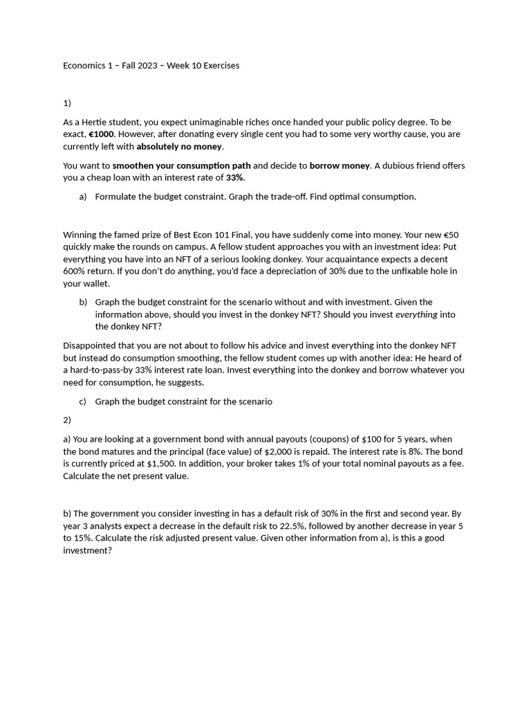 Exercises Week 10 | PDF